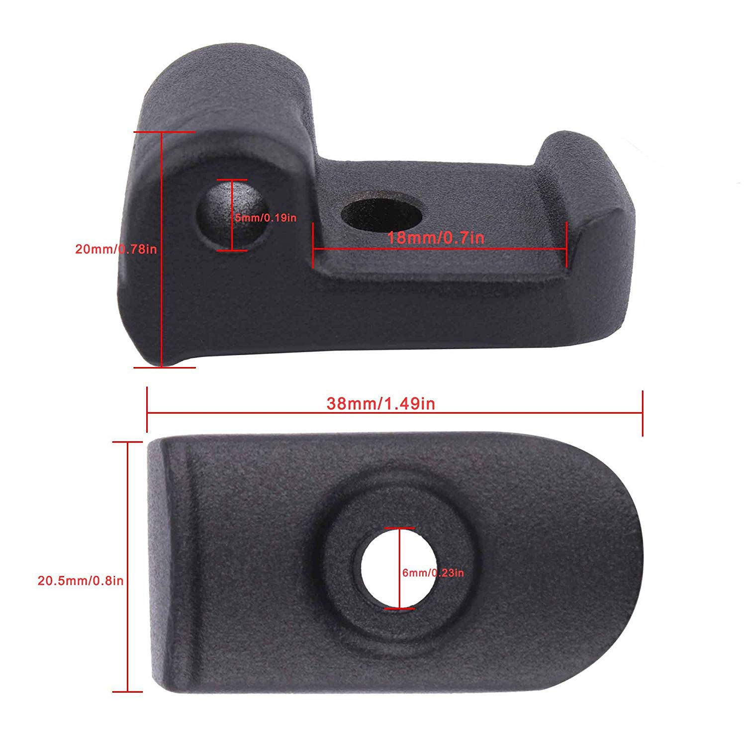 GLDYTIMES Alloy Front Folding Hook Replacement for Xiaomi Mijia M365 Electric Scooter Damping Rubber Buckle for E-Scooter（4 Pcs ）