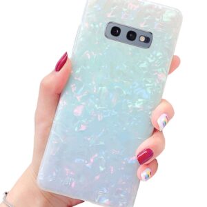 J.west Galaxy S10e Luxury Sparkle Glitter Pattern Slim Clear TPU Silicone Protective Phone Case - Colorful