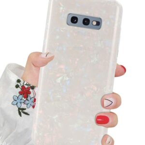 J.west Galaxy S10e Luxury Sparkle Glitter Pattern Slim Clear TPU Silicone Protective Phone Case - Colorful