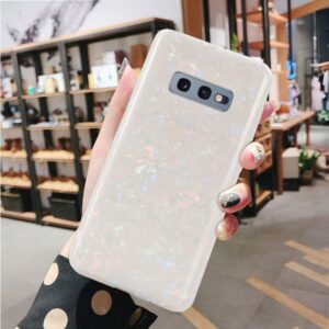 J.west Galaxy S10e Luxury Sparkle Glitter Pattern Slim Clear TPU Silicone Protective Phone Case - Colorful