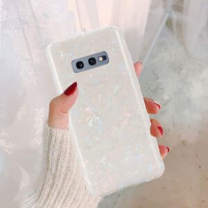 J.west Galaxy S10e Luxury Sparkle Glitter Pattern Slim Clear TPU Silicone Protective Phone Case - Colorful