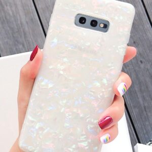 J.west Galaxy S10e Luxury Sparkle Glitter Pattern Slim Clear TPU Silicone Protective Phone Case - Colorful