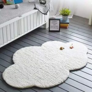 yyatt white cloud floor mat,plush bedroom child baby crawling mat soft shaggy baby play mat modern rugs for children play home decorate-white 95x150cm(37x59inch)