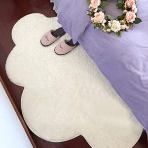 YYATT White Cloud Floor mat,Plush Bedroom Child Baby Crawling mat Soft Shaggy Baby Play mat Modern Rugs for Children Play Home Decorate-White 95x150cm(37x59inch)