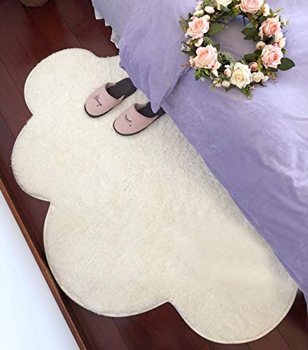 YYATT White Cloud Floor mat,Plush Bedroom Child Baby Crawling mat Soft Shaggy Baby Play mat Modern Rugs for Children Play Home Decorate-White 95x150cm(37x59inch)