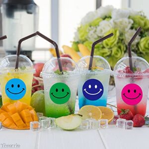 500Pcs Smiley Face Stickers Emoji Stickers - 1Inch Happy Face Sticker Roll Emoji Stickers Small Colorful Stickers for Teachers Label Stickers - Vinyl Decal Stickers Roll of Stickers for Teens