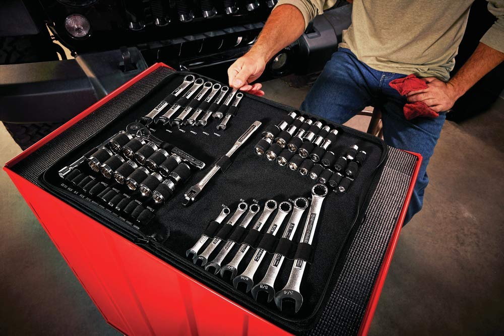 CRAFTSMAN Mechanics Tool Set, SAE/Metric Socket Set, with Soft Storage Case, 66-Piece (CMMT12020)