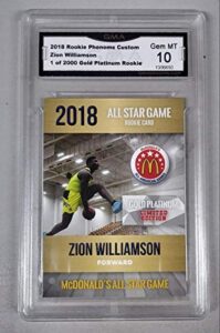 2018 zion williamson first high school all star game dunk rc gem mint 10