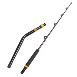 fiblink bent butt fishing rod 2-piece saltwater offshore trolling rod big game roller rod conventional boat fishing pole (length: 6’)