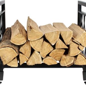 Firewood Rack Indoor Fireplace Log Holder Outdoor Wood Storage Log Rack Decorative Heavy Duty Steel Firewood Carrier Stove Bracket Stacking Rack - Fireplace, Stove and Fire Pit (Line)