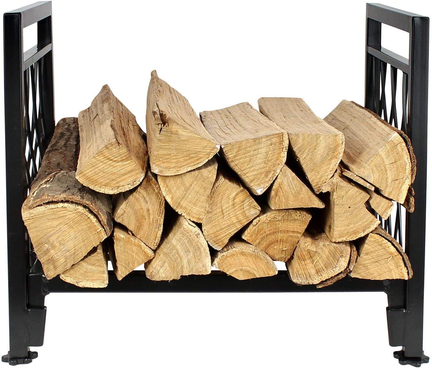 Firewood Rack Indoor Fireplace Log Holder Outdoor Wood Storage Log Rack Decorative Heavy Duty Steel Firewood Carrier Stove Bracket Stacking Rack - Fireplace, Stove and Fire Pit (Line)