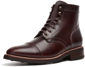 thursday boot company men’s captain cap toe leather boots, brown, 8.5