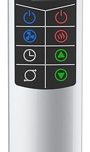 Lasko 1500 Watt 4 Speed Quiet Bladeless Multi Function Remote Control Comfort Control Tower Fan and Space Heater with 3 Heat Settings, White