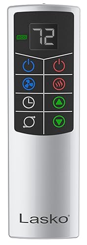 Lasko 1500 Watt 4 Speed Quiet Bladeless Multi Function Remote Control Comfort Control Tower Fan and Space Heater with 3 Heat Settings, White