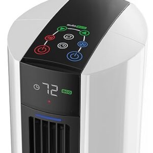 Lasko 1500 Watt 4 Speed Quiet Bladeless Multi Function Remote Control Comfort Control Tower Fan and Space Heater with 3 Heat Settings, White