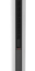 Lasko 1500 Watt 4 Speed Quiet Bladeless Multi Function Remote Control Comfort Control Tower Fan and Space Heater with 3 Heat Settings, White