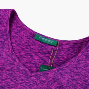 Kimmery Womens Workout Tops for Women Tops for Women Casual Summer Tops Athletic Tops for Women Yoga Tops Summer Shirts Purple Pink XXL