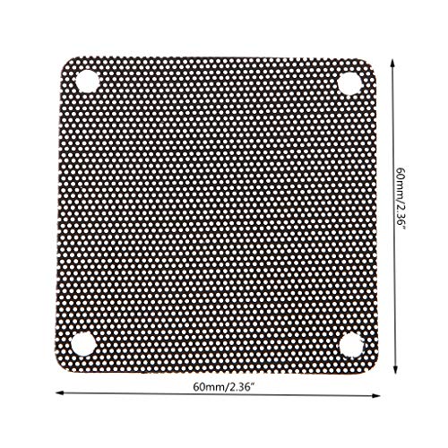 Tebatu PVC Fan Dust Filter PC Dustproof Case Cuttable Computer Mesh Cover 60mm Mesh Black