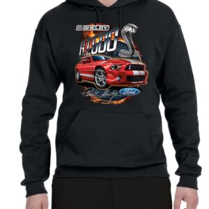 Wild Bobby Shelby GT500 Cobra Official Ford Motors Design Cars and Trucks Unisex Graphic Hoodie Sweatshirt, Black, X-Large