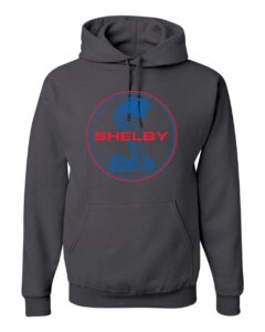 wild bobby shelby cobra usa logo emblem cars and trucks unisex hoodie sweatshirt, charcoal, medium