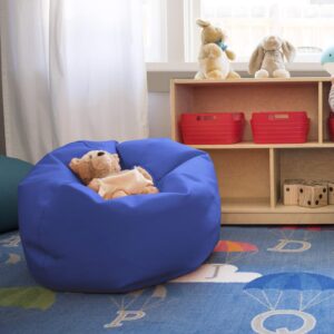 Factory Direct Partners 10477-BL SoftScape Classic 26" Junior Bean Bag Chair, Furniture for Kids, Libraries or Home - Blue