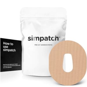 simpatch – dexcom g6 adhesive patch (25-pack) – waterproof adhesive, cgm patches (beige)