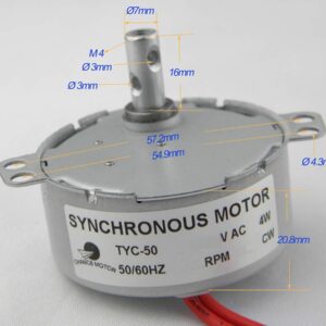 CHANCS Slow Speed Electric Motor TYC-50 110V 15-18RPM CW Micro Motor Turntable Gear for Electric FireplaceBox ffor Electric Fireplace