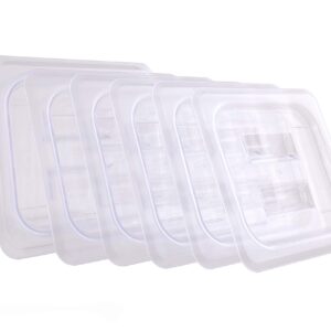 Hakka 1/6 Size Polycarbonate Food Pans Lid&Cover,Clear - Pack of 6