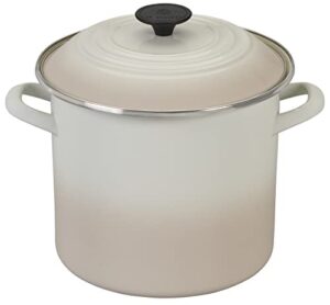 le creuset enamel on steel stockpot, 8 qt., meringue