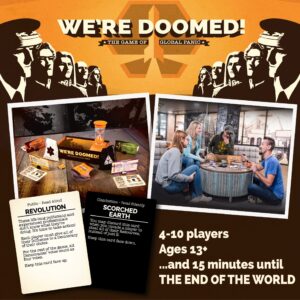 We're Doomed! - Apocalypse Survival Board Game - Cooperative Strategy for 4-10 Players - 15-Minute Race to Escape - Ideal for Competitive Game Nights & Group Gatherings