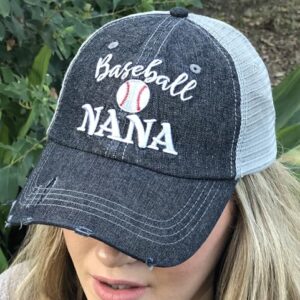 Cocomo Soul Womens Baseball Nana Hat | Baseball Nana Cap | Baseball Nana | Nana Hat 214 Dark Grey