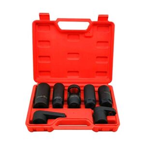 7pcs oxygen sensor socket 22mm (7/8 in), 27mm, 29mm fits all vehicle o2 removal and installation universal puller and removal tool