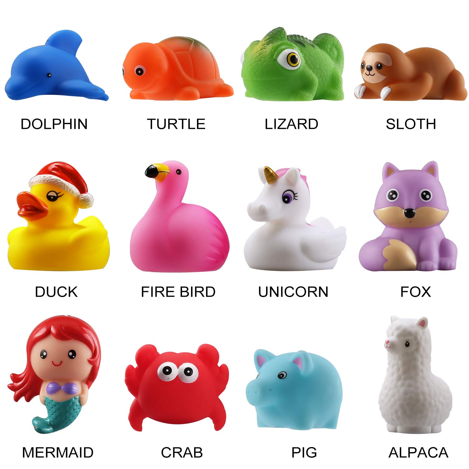 No Hole Bath Toy, 12 Pack Light up Animal, Flashing Color Tub Toys for Toddler Swimming Pool Party Bathtub Bathroom Shower Game, Bathtub Floating Water Toy for Infant Kid Toddler Boy Girl