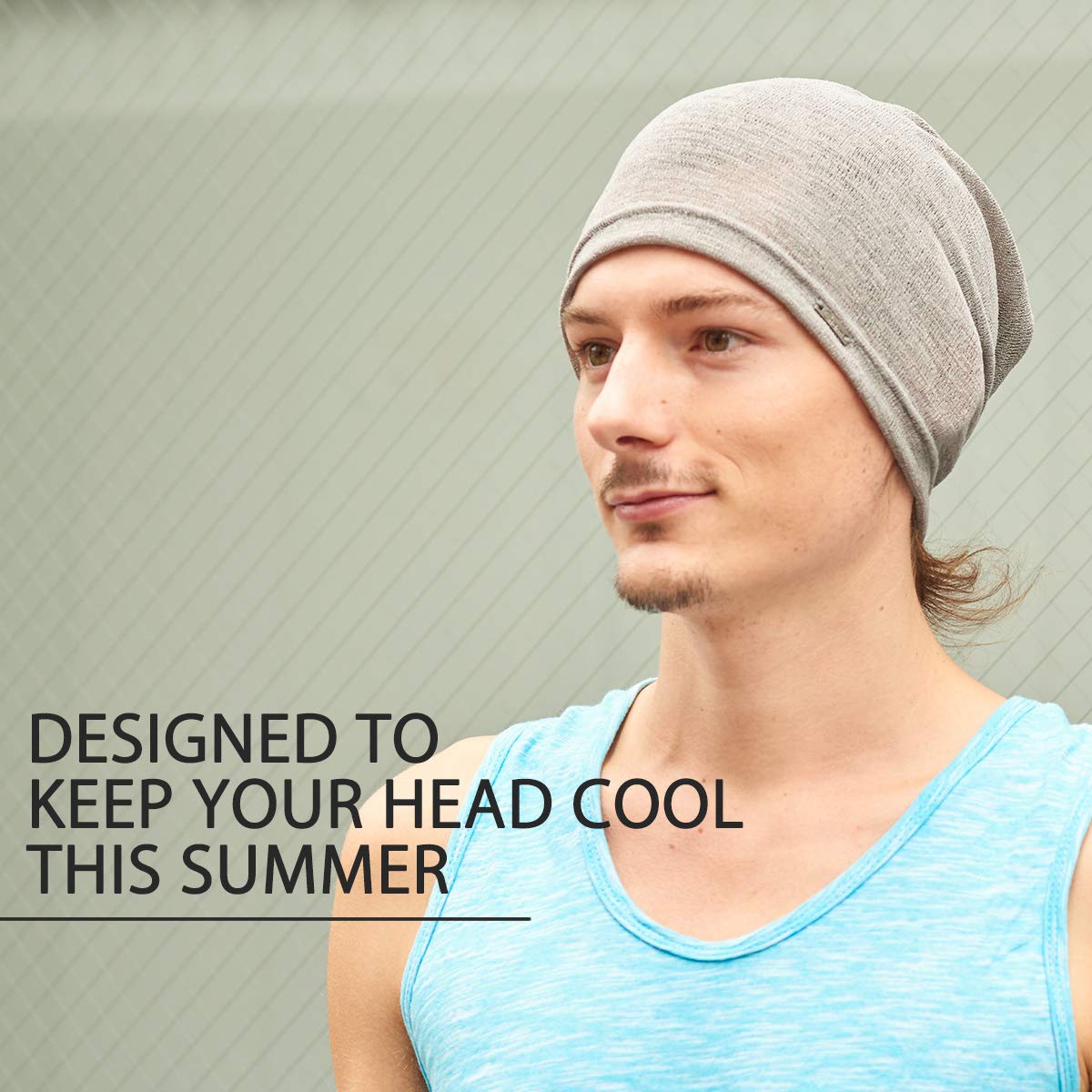 CHARM Mens Light Weight Summer Beanie - Womens Breathable Slouchy Beanie Knit Hat Baggy Slouch Cap Black