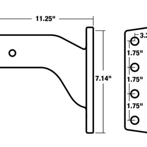 Buyers Products - PM25812 3 Position Pintle Hook Mount for 2-1/2 Inch Receiver-20,000 M.G.T.W.