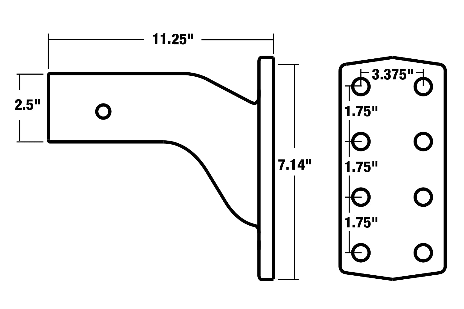 Buyers Products - PM25812 3 Position Pintle Hook Mount for 2-1/2 Inch Receiver-20,000 M.G.T.W.