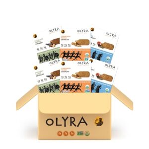 olyra breakfast biscuits variety pack | kids healthy snacks | low sugar, high fiber, plant-based protein cookies | organic breakfast cookies with ancient greek grains | boost energy and immunity 4 count (pack of 6)