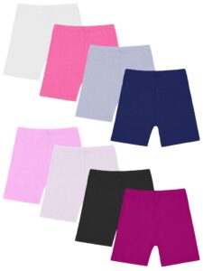 resinta 8 pack girls bike cartwheel shorts toddler under dress dance short kids biker safety shorts multi-color 8y-10y