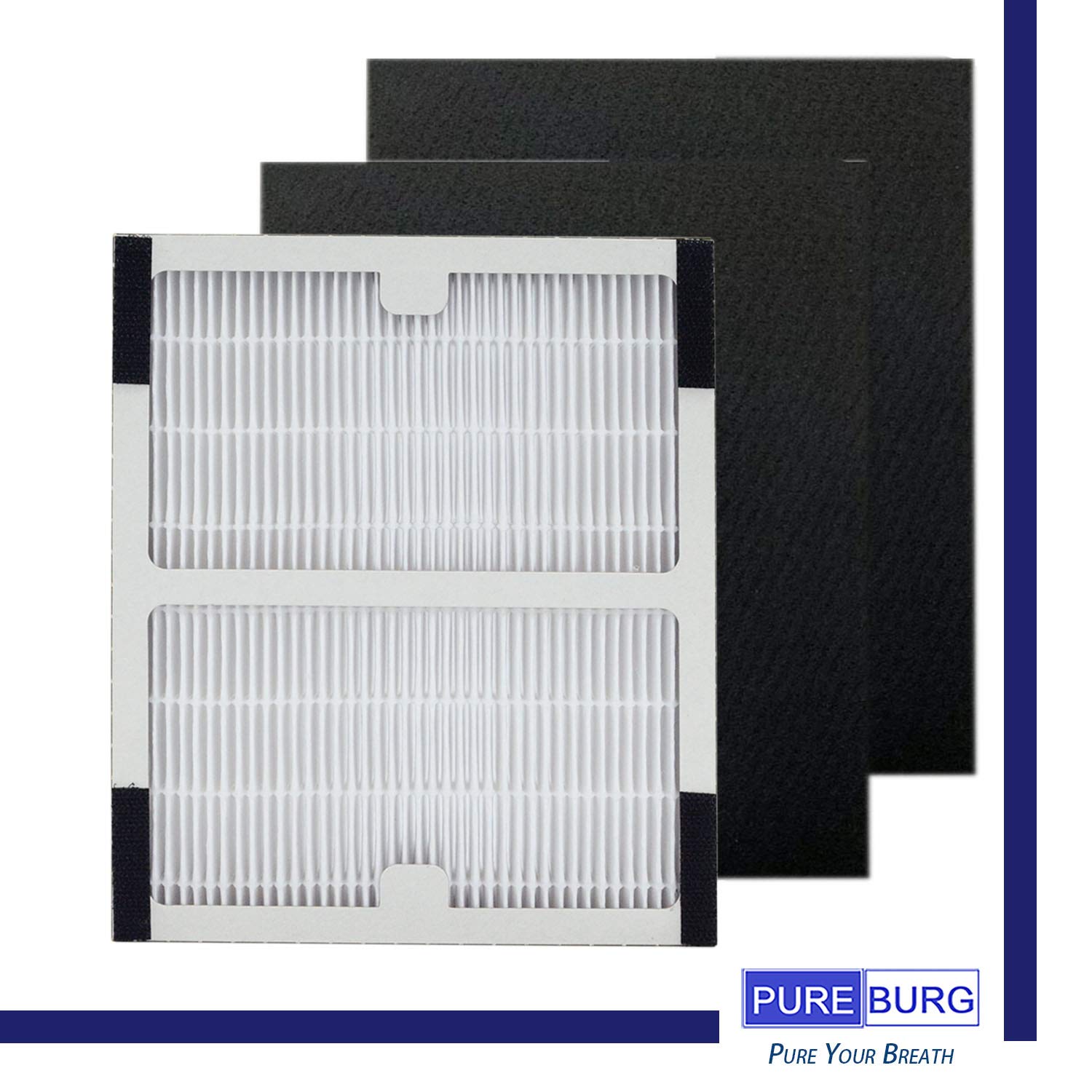 PUREBURG IAF-H-100B True HEPA Replacement Filter Kit 1+2 Compatible with Idylis IAF-H-100B, IAP-10-050,IAP-10-125, IAP-10-150, AC-2125, AC-2126, AC-40-140 Air Purifiers