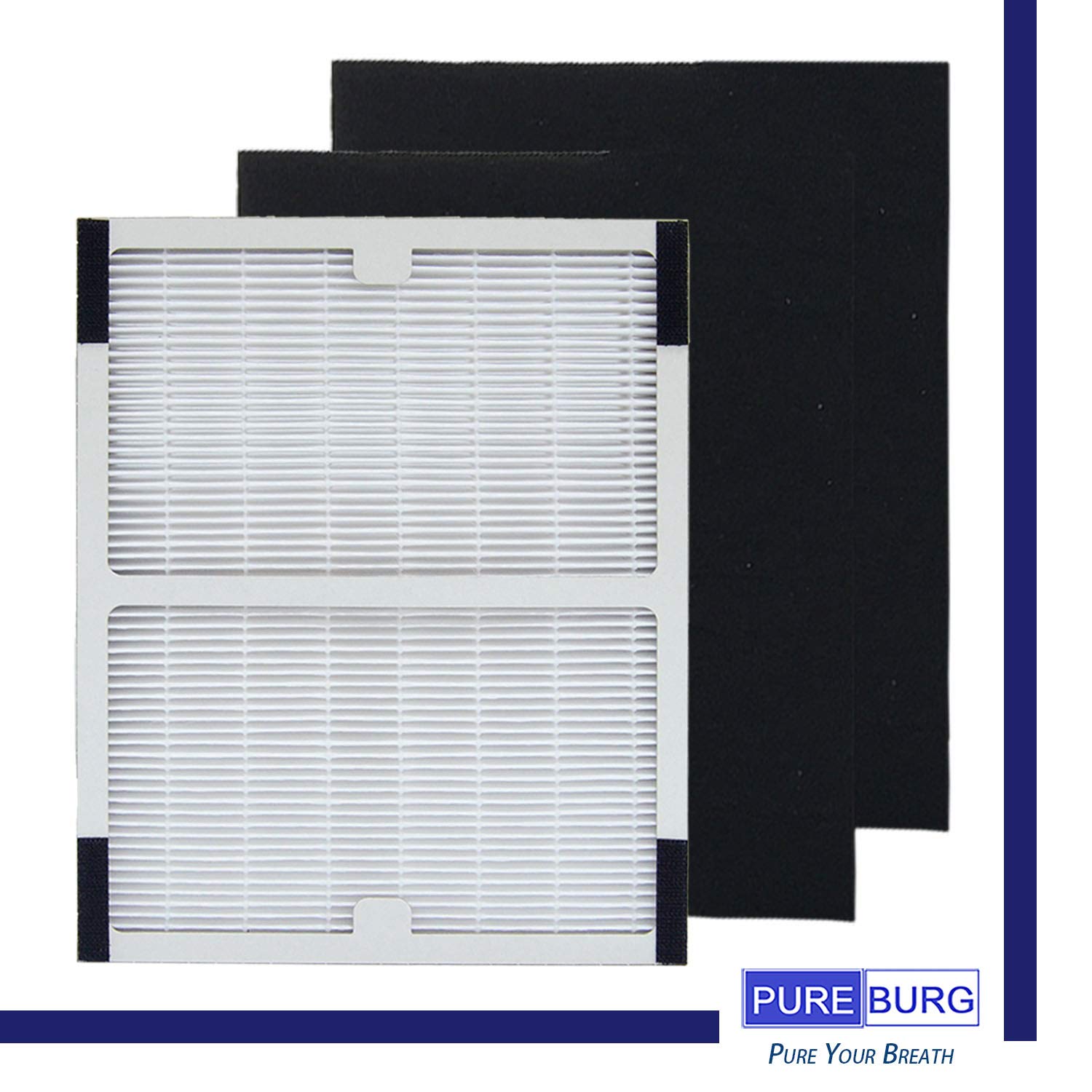 PUREBURG IAF-H-100A True HEPA Replacement Filter Kit Compatible with Idylis IAF-H-100A AC-2119 IAPC-10-140 IAP-10-100 IAP-10-150 Air Purifiers, H13 Activated carbon Pre-Filter Air Clean Dust VOCs