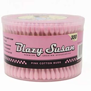 Blazy Pink Cotton Buds | Thick Cotton Swabs | No Residue or Aftertaste | 300ct