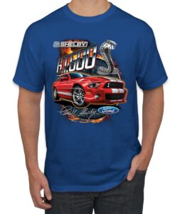 shelby gt500 cobra official ford motors design cars and trucks men's graphic t-shirt, royal, large