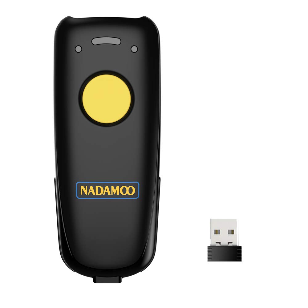 NADAMOO Wireless 2D Barcode Scanner Compatible with Bluetooth, 2.4G Wireless & USB Wired Connection, Portable Bar Code Scanner for Inventory Library CMOS Image Reader for Tablet PC, Read 1D 2D QR Code