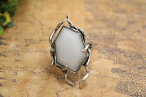 the hobbit thranduil ring white stone ring mirkwood elf king ring lotr ring (7)