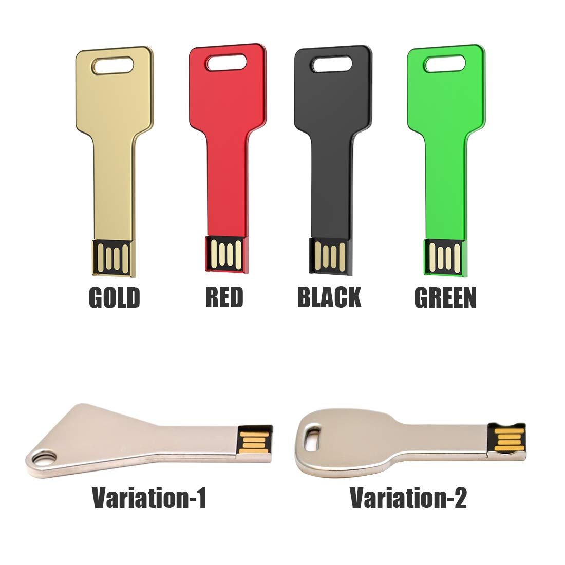 MEINAMI Customized Key Shape USB Flash Drive Thumb Drive Personalized Metal Memory Stick 4GB 100 Pack