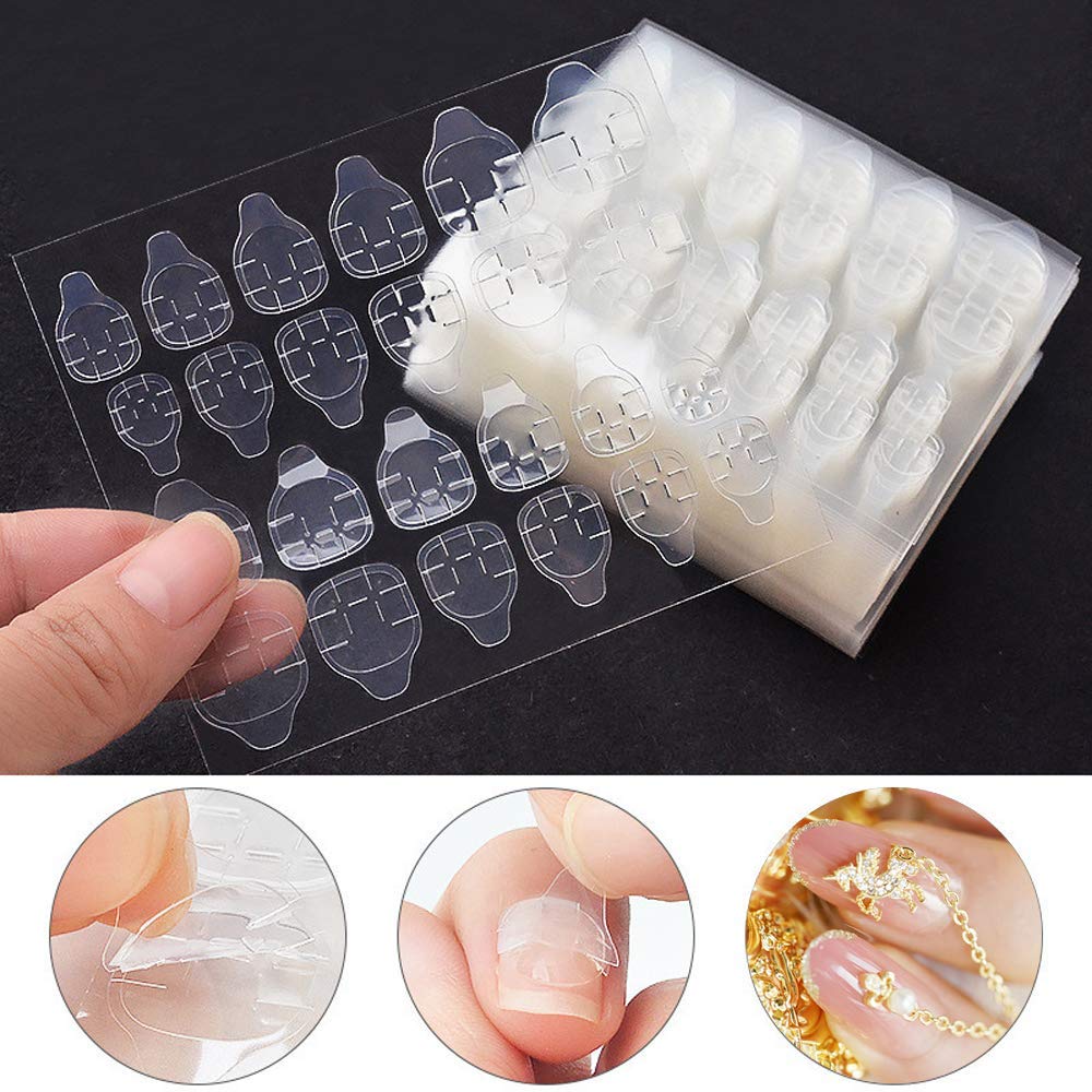 50 Sheets Double Side Glue Nail Sticker for Press on Nail Sticky Tabs,Waterproof Breathable False Nail Tips Jelly Adhesive Tabs Nail Glue