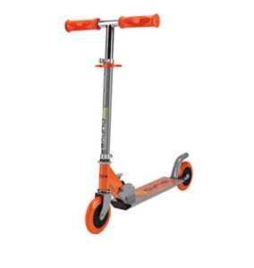 curve actscot-489cv-org standard folding metal scooter for kids, easy fold-n-carry design, ultra-lightweight, portable folding design comforable & safe durable & easy to ride, orange