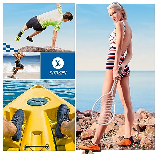 SIMARI Water Shoes for Women Men Barefoot Breathable Quick-Dry Aqua Sports Beach River Hiking Athletic Swim Surf Pool Diving Camping Must Haves Outdoor Gear