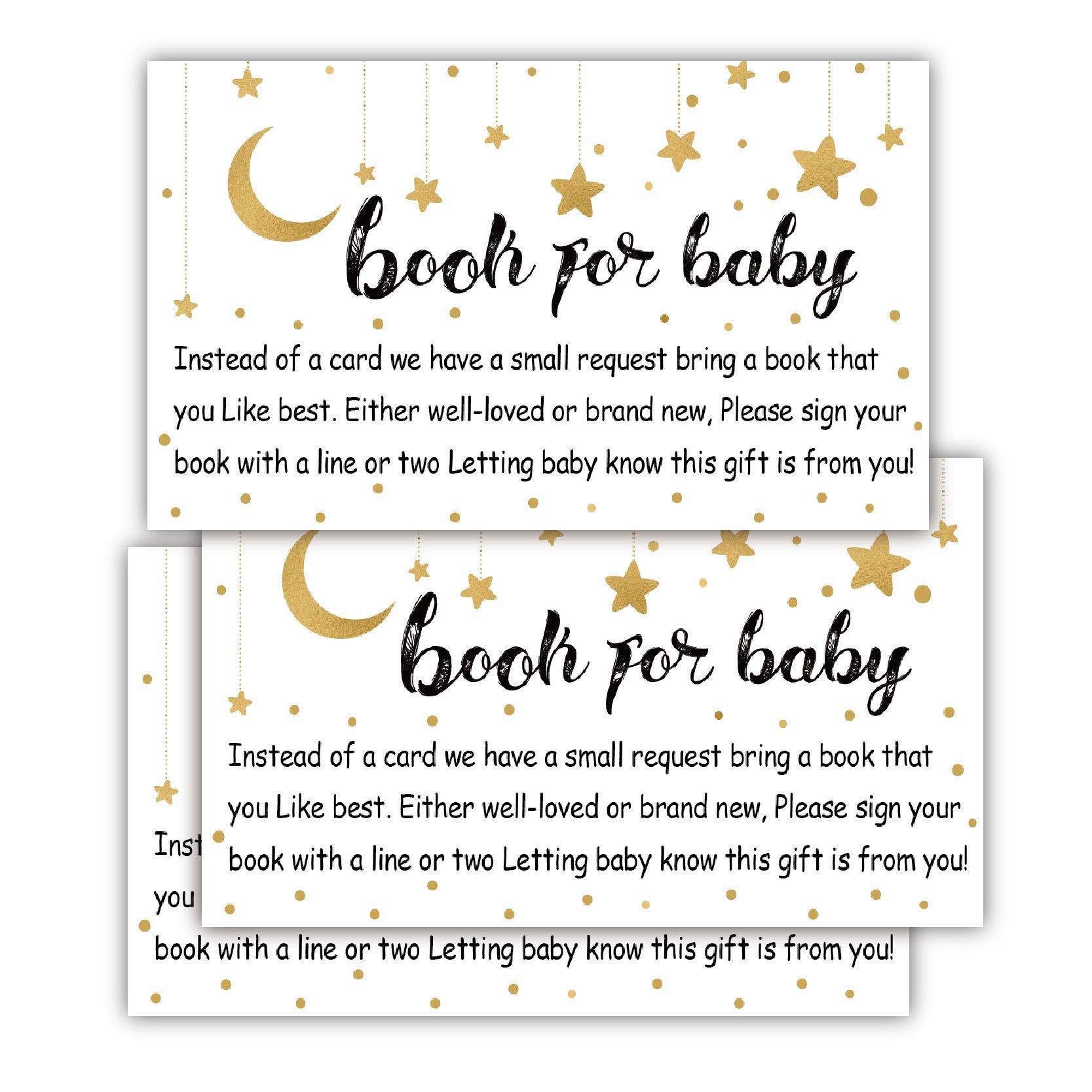 Books for Baby Shower Request Cards (50 Pack), Baby Shower Invitation Inserts.