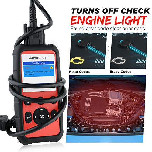 Autel AutoLink AL609P OBD2 Scanner Diagnostic Tool with ABS SRS, Turn Off Check Engine Light (MIL) & ABS/SRS Warning Light, Reset Monitors, AutoVIN, Live Data, DTC-Lookup, AL619 AL519 AL319 Upgrade